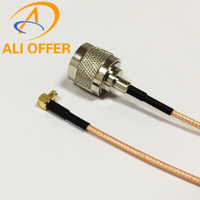 High Quality MCX Male Right Angle Switch N Male Plug Pigtail with 15cm RG316 Cable,MCX to N Single Pigtail supplier