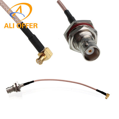 High Quality BNC Female Switch MCX Male Right Angle Connector Pigtail Cable 15cm RG316,MCX Male Right to BNC Female supplier