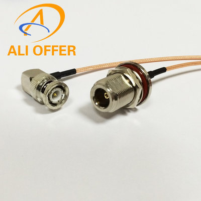 RF Wireless Antenna Cable BNC Male Right Angle to N Female Bulkhead RG316 15cm Pigtail,N Female to BNC Male Cable supplier