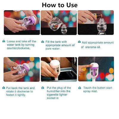 12V Car Steam Humidifier Auto Mini Air Purifier Freshener Car Portable Air Purifier Aroma Diffuser Essential Mist Maker supplier