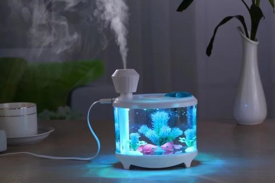 Fish Tank LED Light Humidifier Air Diffuser Purifier Atomizer essential oil diffuser difusor de aroma mist maker fogger supplier