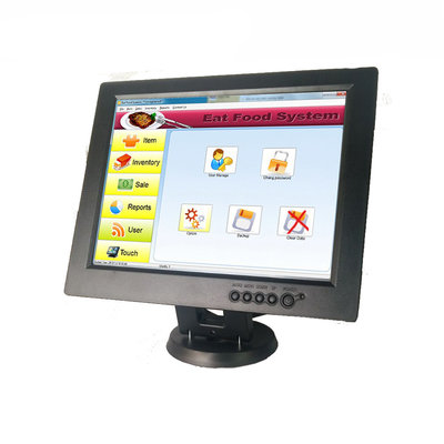 12 Inch Cup Dolly POS Touch Screen Monitor Touch LCD Display Black Color