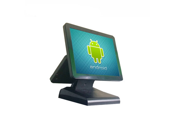 Android Dual Display Pos All In One Touchscreen Computer , 2 Touch Pos Adjustable Angles