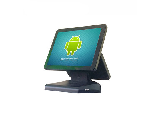 Android Dual Display Pos All In One Touchscreen Computer , 2 Touch Pos Adjustable Angles