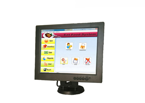 LCD / LED POS Touch Screen Monitor For Retail 12 Inch High Sensitivity Black Color