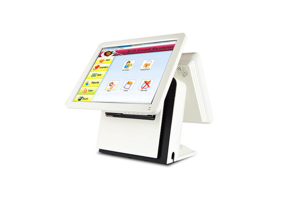 Electronic POS Dual Display Touch Screen Windows Supported All In One With PC Stand
