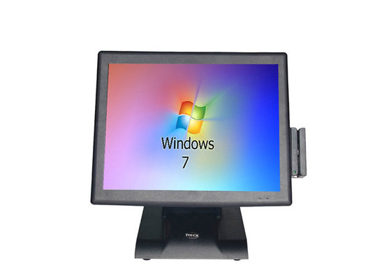 LCD Pc POS Touch Screen Computer Cash Register With MSR 15 Inch Black Color