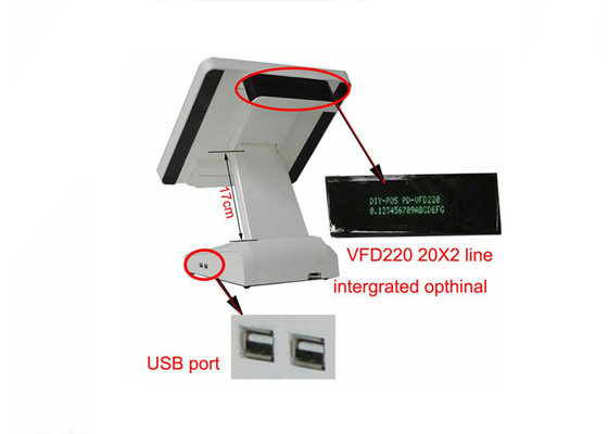 Fanless Direct Touch All In One Pos Machine , Touch Pos Terminal With DDRIII Memory