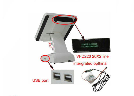 15 Inch Smart Pos Terminal , Windows Pos System With Customer Display