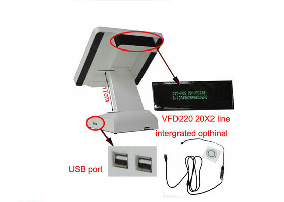 15 Inch Fanless Resistive Touch Screen Cash Register Windows Based High Definition