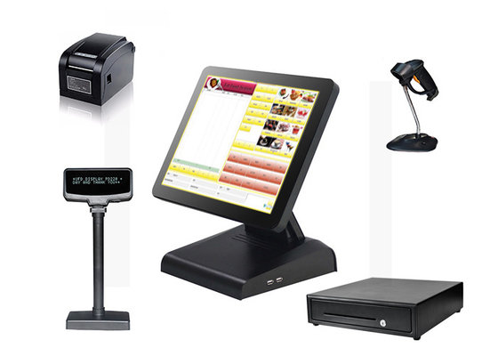 Industrial Computer Retail Pos System With Barcode Scanner Power Saving