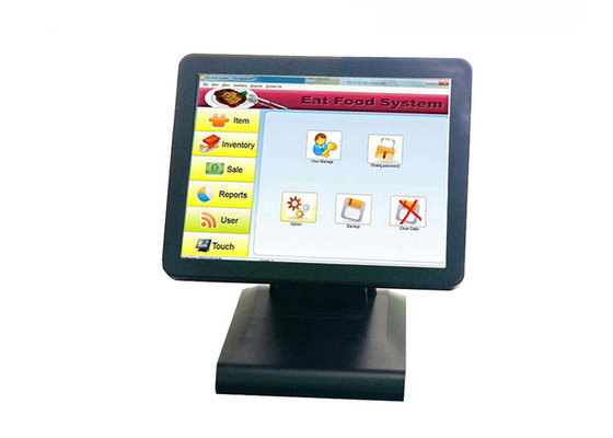 15 Inch All In One Touchscreen POS Terminal Monoblock Computer Black Color