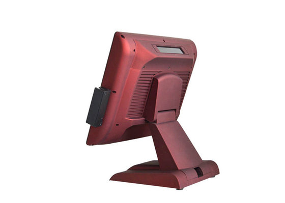 Fanless AIO POS Touch Screen Monitor High Brightness 15 Inch Red Color