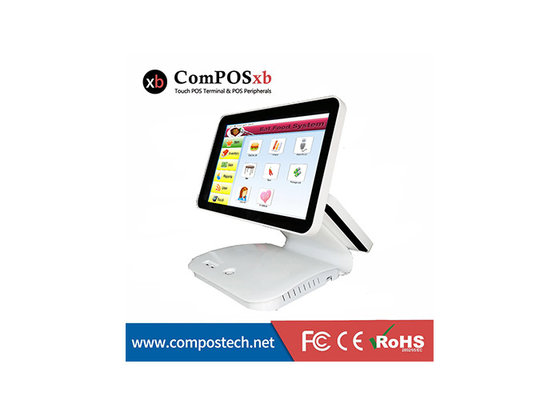 Dual POS System White Color All In One POS Terminal Touch POS System Cash Register