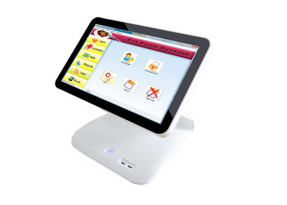 15.6 Inch All In One Touchscreen POS Terminal 2G 32G White Color POS Machine