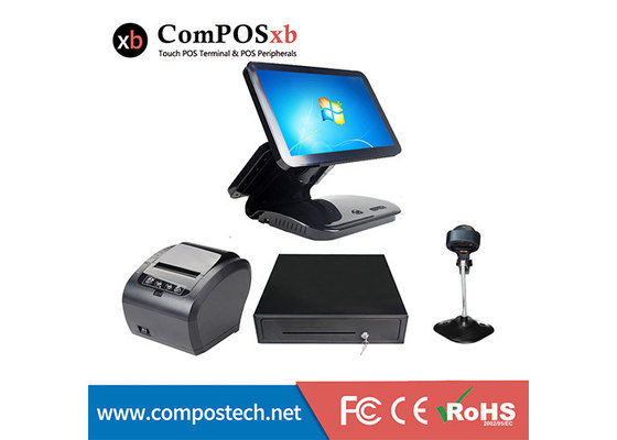 Black Color 10 Point Touch  EPOS1519D Point Of Sale All In One POS Terminal For Retail