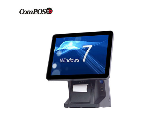 Black Color 15 Inch Single Capacitive Touch Screen Retail POS Terminal All In One POS Built-in Thermal Printer