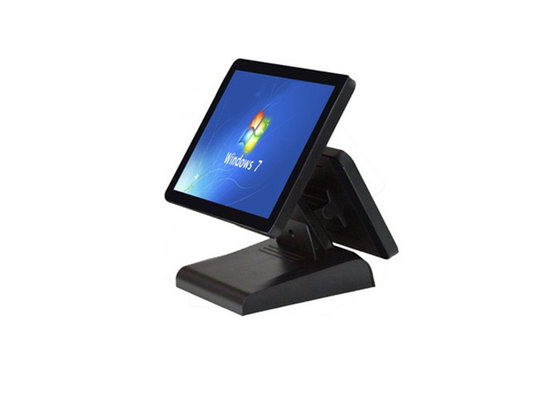 15+12 Dual POS System 2 Screen Retail POS Terminal 5 wire touch Computer Display Black POS