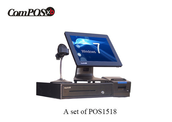 Touch Screen Cash Register 15 Inch Capacitive Touch POS System Aii In One Machine For Supermarket