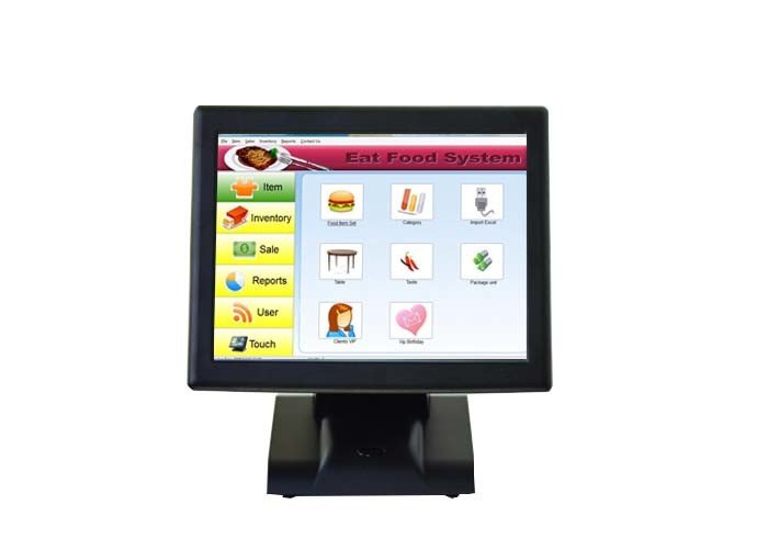 Black All In One POS Terminal With Industrial Computer Enclosure High Resolution