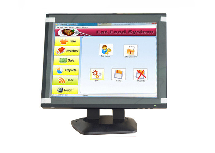 Resistive LCD Square POS Touch Screen Monitor 12 Inch Four - Wire With USB / VGA Interface