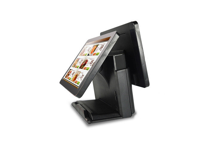 Balck Color Pos Dual Display Electornic Cash Register 15 Inch Fast Starting Speed