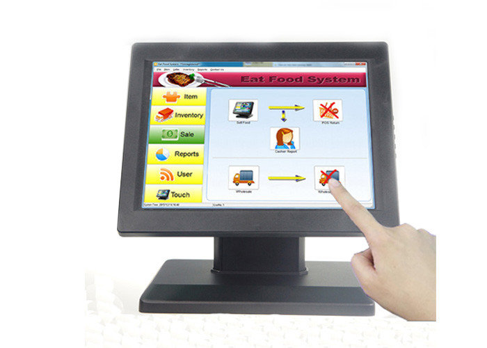 High Resoution 12" POS Touch Screen Monitor TFT LED With Adjustable Stand
