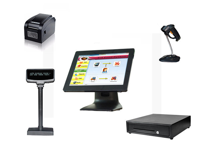 Panel Mounted Epos Systems For Small Business , Pc Cash Register With Bluetooth