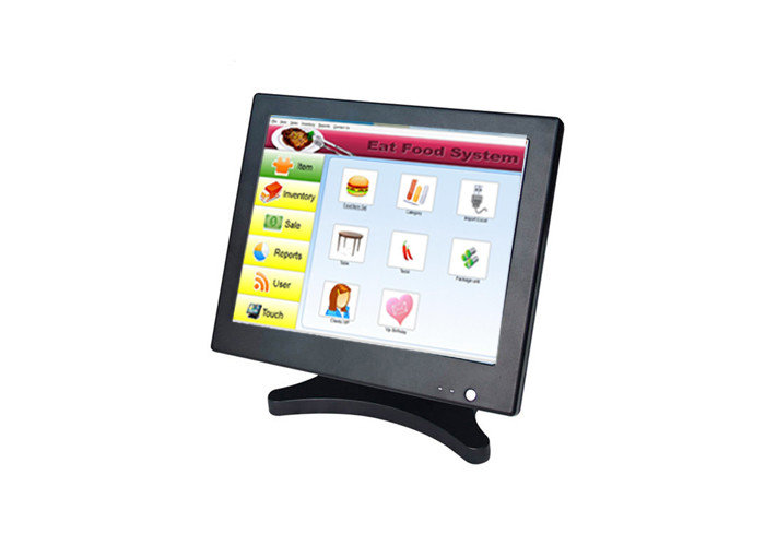 Black Touch Screen Cash Register With Metal Stand USB Interface Resolution 1024 * 768
