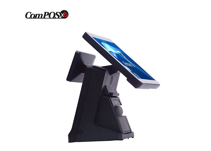 Black Color 15 Inch Single Capacitive Touch Screen Retail POS Terminal All In One POS Built-in Thermal Printer