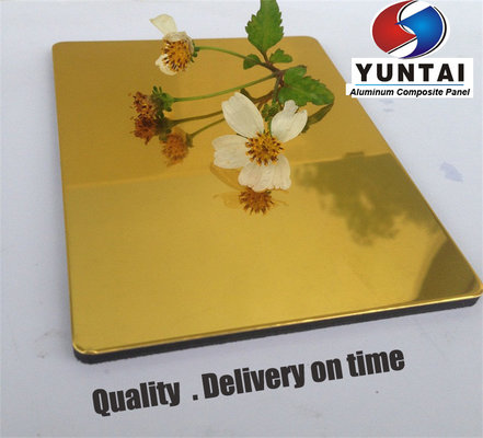 Mirror surface Aluminum Composite Panel Gold,silver,tan color interior designing best Decorative material from China