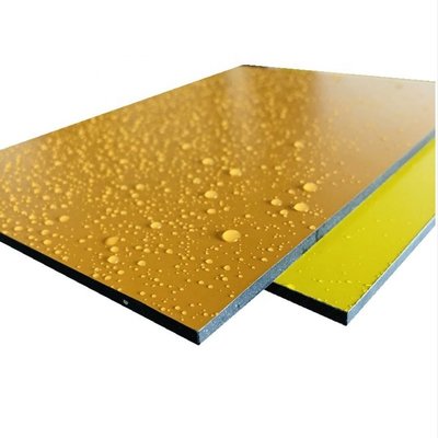 MKS001 Outdoor PVDF Aluminum Composite Panel 3mm 4mm Thickness Glossy Yellow
