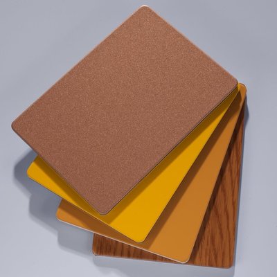 MKS001 Outdoor Wood Aluminum Composite Panel Exterior Wall Cladding PVD Colored