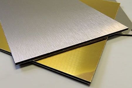 3mm 4mm Gold Mirror Aluminum Composite Panel MKS001 Outdoor PVD Colored