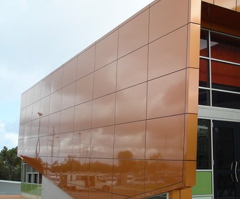 Wall Cladding Fireproof PVDF Aluminum Composite Panel Glossy PVD Colored