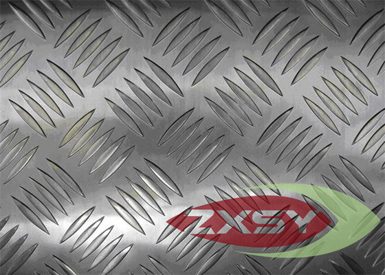 5052 Anti Skid Aluminum Checkered Plate Bright Finished ISO Approval