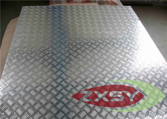 Silver 5052 Treadplate Embossed Aluminium Sheet Bright Finished , Aluminium Plate