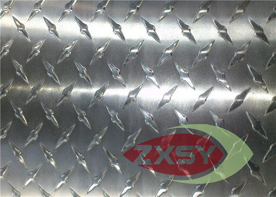 Polished Car Stair Five Bar Embossed Aluminium Sheet With Hot Rolling