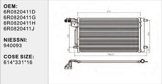 AUDI 10	Auto AC Condenser Durable , Car AC Condenser Replacement  NISSEN 940093