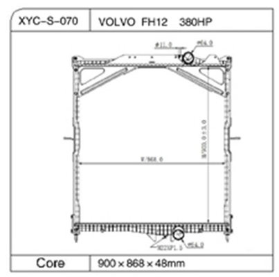 OEM 20708905 Aluminum Truck Radiators Volvo FH12 380HP 48MM MT Without Frame