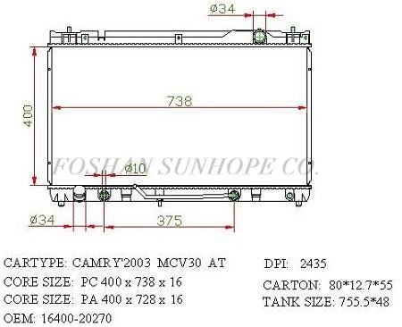 Excellent Engine 2003 Toyota Camry Radiator Replacement MCV30 DPI 2435 AT TOY011