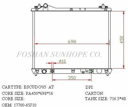 Aluminum Welding Suzuki Car Radiator , Suzuki Radiator Replacement Plastic Tanks SUZ025