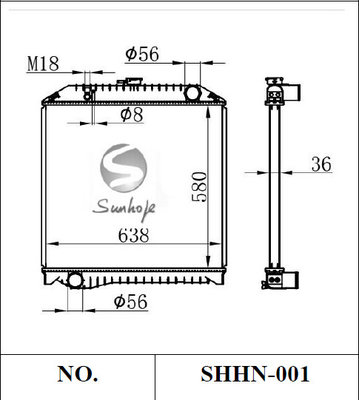 Maximum Cooling Efficiency Hino Truck Radiators J06C 1994-1999 High Heat Transfer