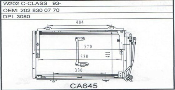Benz W202 Auto AC Condenser 1- Row , Auto Condenser Replacement Full Aluminum