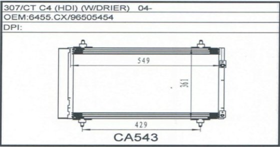 High Efficiency Auto AC Condenser , Peugeot 307 / CT AC Condenser Replacement