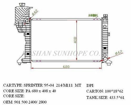 BENZ Aluminium Auto Radiator , Durable Aluminum Racing Radiator OEM 9015002400/2800