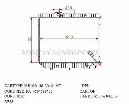 Heating Full Aluminum Radiator , Silver BENZ MT Aluminum Radiator With Electric Fan 