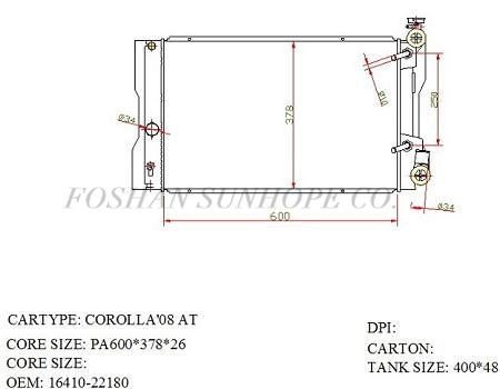 16410-0T030 Toyota Aluminum Radiator Oil Cooler Cooling Heating System