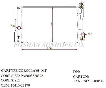 16400-22150 Toyota Car Radiator Cooling System For Janpanese Vehicle