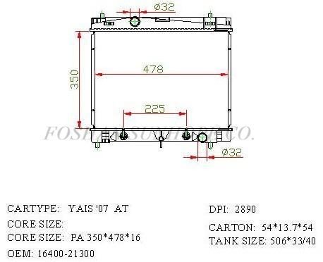 Toyota Cooling Radiator System OEM 16400-21300 Plastic Water Tank